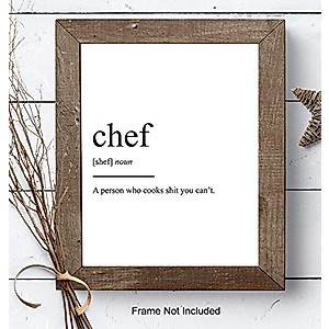 Chef Definition Typography Wall Art Print - Funny Home Decor for Kitchens - A Perfect Gift for Mothers Day, Moms, Cooks and Chefs - 8x10 Photo - Unframed