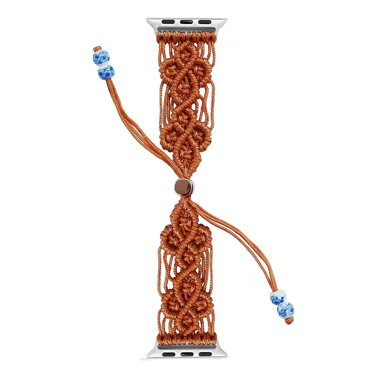 Euler 3rd Generation Colorful Nylon Thread Hand-Braided Watch band for Apple Watch Series 8 7 6 SE 5 (38/40/41mm, Coffe)