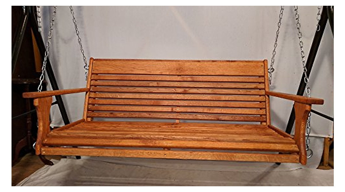Wormy Oak Porch Swing - Hand Rubbed, USA Made Comfort