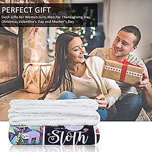 YunTu Sloth Throw Blankets Sloth Gifts for Women and Girls Sloth Lovers Super Soft Warm Sherpa Sloth Blankets for Kids and Adults
