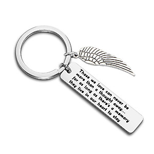 WUSUANED Memorial Keychain Those We Love Can Never Be More Than A Thought Away Angel Wing In Memory Of Loved One Gift