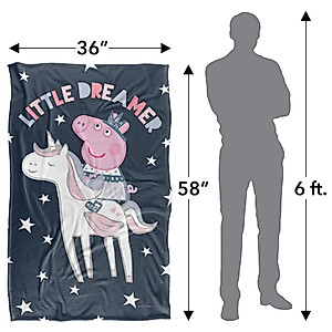 LOGOVISION Peppa Pig Little Dreamer Kids Silky Touch Blanket, 36" x 58"