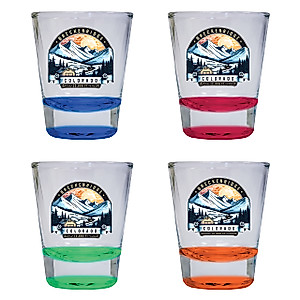 R and R Imports Breckenridge Colorado Souvenir 1.5 Ounce Shot Glass Round 4-Pack Color