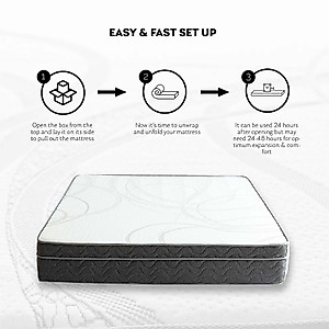 TMEOSK Queen Mattress, 10 inch Cooling Gel Memory Foam Tea Mattress for Pressure Relief, Individual Pocket Spring Mattress, Hybrid Top Mattress, Medium Firm Feel, CertiPUR-US Certified (Queen)