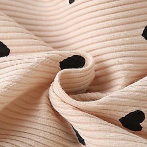 Baby Girl Clothes Infant Girls Outfits 3PC Rib Frill Long Sleeve Romper Pants Headband Set (Apricot, 6-9 Months)