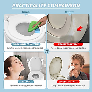 Toilet seat with toddler seat built in, Potty training toilet seat, Magnetic kids toilet seat, Fits both adult and child, Slow-Close, Toddler toilet seat attachment, ROUND, White(16.5”)