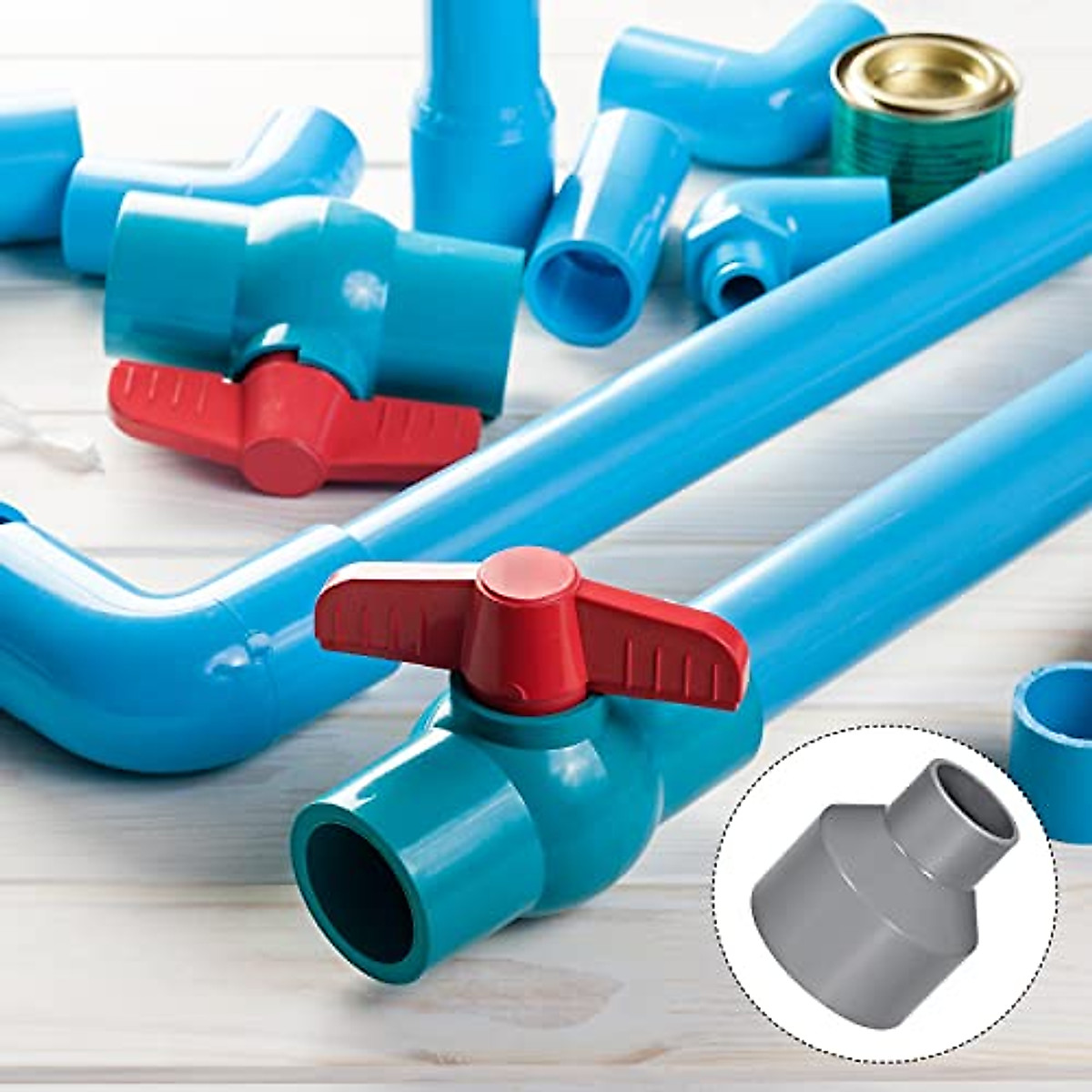 METALLIXITY Duct Reducer, (2-1/2 to 1 -1/4 Inch), PVC Pipe Increaser DWV Reducing Coupling - for Water Supplies Build, DIY, Garden Shelf Greenhouse, Gray