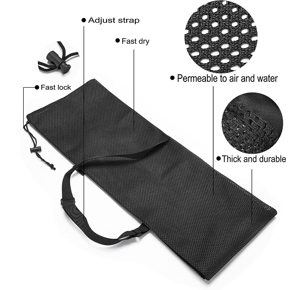 MOOCY Paddle Bag for Kayak, Canoe, Sup- Stand Up Paddle, 2 Piece Split Paddle Storage (Up to 230cm), Quick Dry Mesh Bag w/Carry Strap