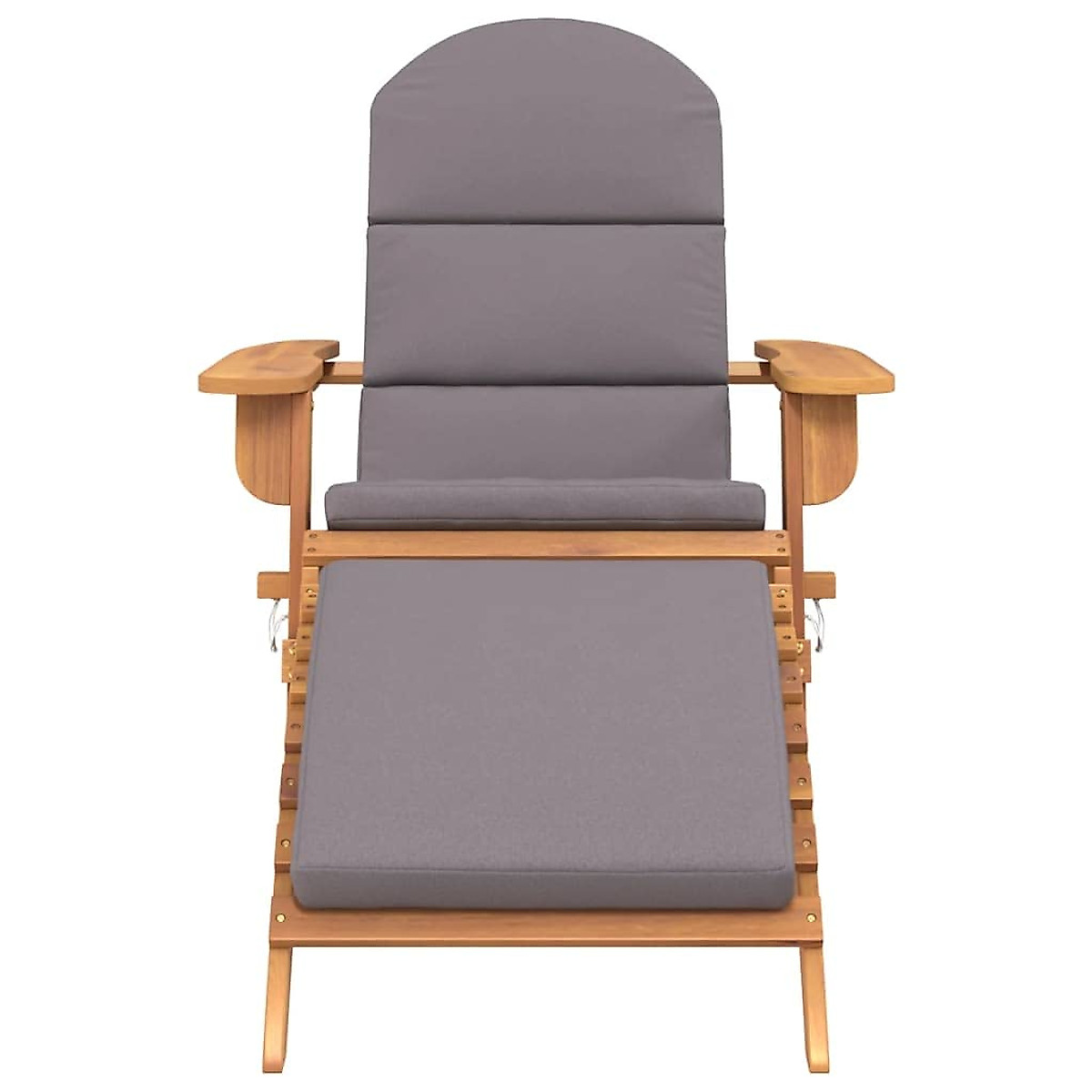 GOLINPEILO Wooden Folding Adirondack Chair with Footrest and Cushion,Outdoor Chairs Patio Chairs Lawn Chair Wooden Patio Chair for Outside Porch Chair Fire Pit Chairs Deck Chair -471