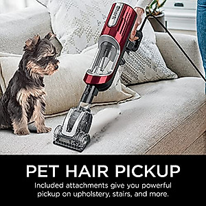 Shark HZ602 Ultralight Pet Pro Corded Stick Vacuum with PowerFins & Self-Cleaning Brushroll, Perfect for Pets, Converts to Hand Vacuum, Pet Power Brush, Crevice & Upholstery Tools, Comet Red