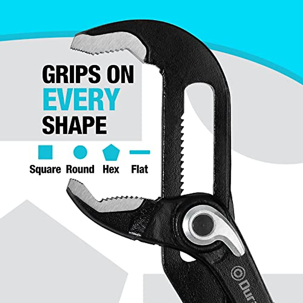 DURATECH Groove Slip Joint Set, Water Pump Pliers Set, V-Jaw Tongue and Quick Release Plumbing Pliers, 8-inch, 10-inch, 12-inch, CR-V Steel, Organized in Pouch