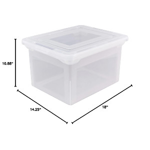 Office Depot® Brand Letter And Legal File Tote, 18"L x 14 1/4"W x 10 7/8"H, Clear