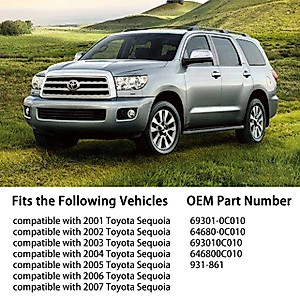 FOKES Liftgate Lock Actuator Rear Trunk Hatch Tailgate Latch with Actuator Compatible with Toyota Sequoia2001-2007, Rear Liftgate Latch Hatch Tailgate Trunk Lock Assy,Replaces# 69301-0C010 64680-0C010