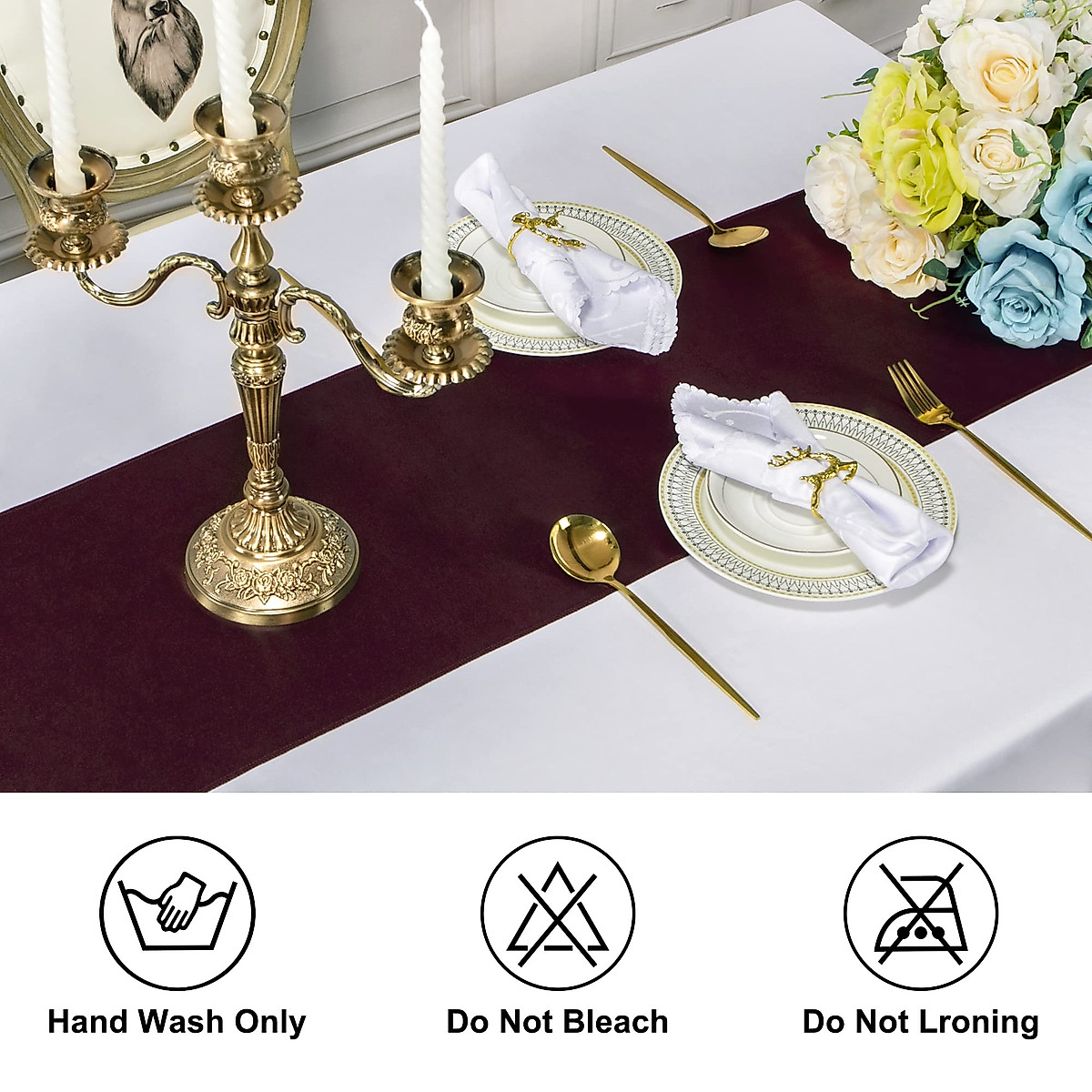 BETRIC Satin Table Runner 12 x 108 inch for Wedding, Birthday Parties, Banquets Decorations - 1 Pack,Gold