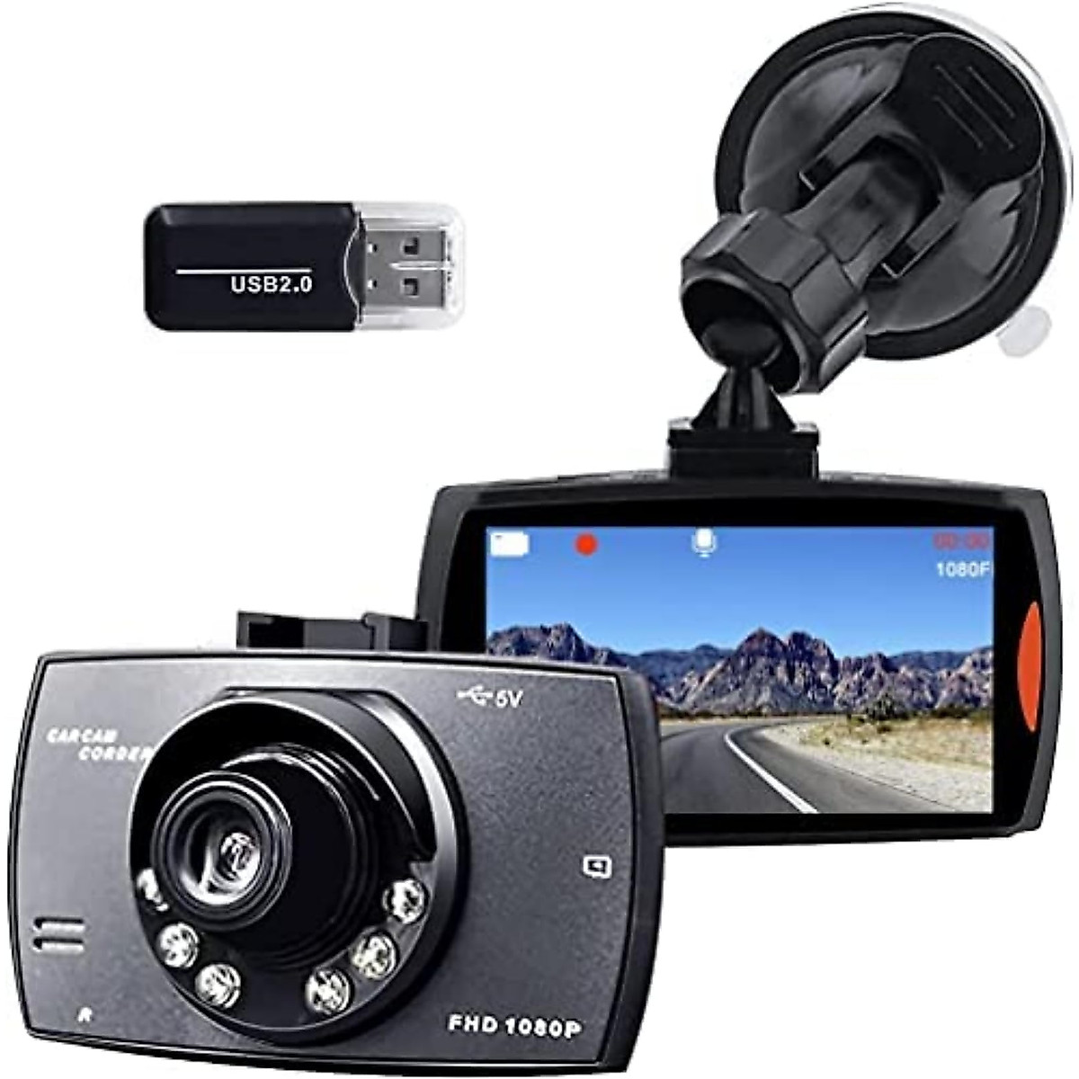 Dash Cam Front with Night Lights, 1080P Dash Camera for Cars, G-Sensor,Dashcam 170 Wide Angle 2.7" LCD Display, Dashcams for Cars, RecordingSuper Night Vision, Parking Monitor, WDR