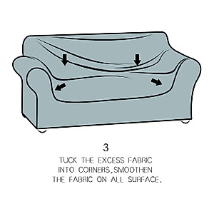 1 Piece-Love Seat/2 Seater Sofa Slipcover Polyester Spandex Jacquard Fabric Stretchable Home Motel Resort Rentals and Commercial use, Fits Back of Furniture from 57 to 70 inch Wide, Coffee Color