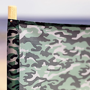 erda Forest Camo Pro Beach Recycled Polyester Rip-Stop 20 ft Lightweight Windscreen, Privacy Screen, Wind Blocker, Free Matching Shoulder Bag