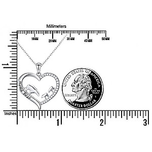 DAOCHONG Mother and Child S925 Sterling Silver Mama Bear with Cub Heart Pendant Necklace for Family (2 cubs)