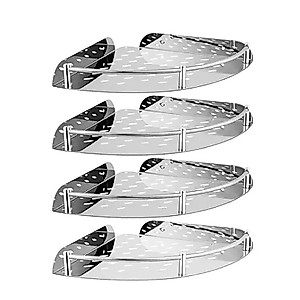 Nachukan 4 Pcs Stainless Steel Corner Shower Shelves, Triangular Wall Mounted Bathroom Racks - Strong Load Bearing Space Saving Shower Rack