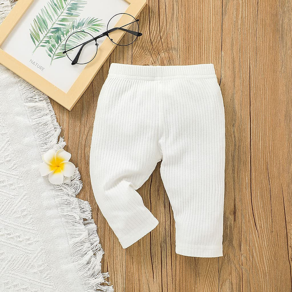 Lala Bear Infant Baby Girl 3 Pack Solid Pants and Casual Leggings Pink & White & Grey 0-3 Months