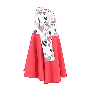 Unique Baby Girls Valentines Day Fashion Hearts Tutu Dress (8Y, Red)