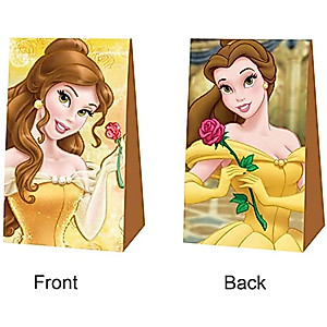 12 Pieces Beauty and the Beast Gift Bags Beauty Princess Party Favors Gift Bags Beauty Beast Princess Themed Candy Bags for Girls Baby Shower Decorations