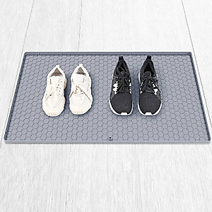 Under Sink Mat - 34" x 22" Waterproof Under Sink Kitchen Cabinet Mat with Drain Hole,Kitchen Bathroom Cabinet Floors Mat,Silicone Under Sink Mat,Flexible Under Sink Mats