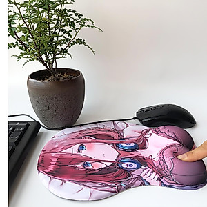 Nakano Miku Sexy Mouse Pad Anime 3D Breast Mousepad Wrist Rest Silicone Gel Mouse Mat Girl Gift with Soft Wrist Rest Support Desktop Mouse Pad