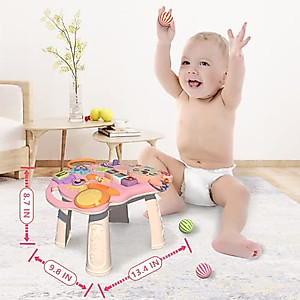 QDRAGON 3 in 1 Baby Walker and Activity Center for Baby Girl,Toddler, Learning to Walk, Sit to Stand, Early Learning Push Toys for Infant 6-12 Months Pink