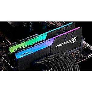 G.SKILL F4-3200C14D-16GTZR Trident Z RGB Series 16 GB (8 GB x 2) DDR4 3200 MHz PC4-25600 CL14 Dual Channel Memory Kit - Black with Full Length RGB LED Light bar