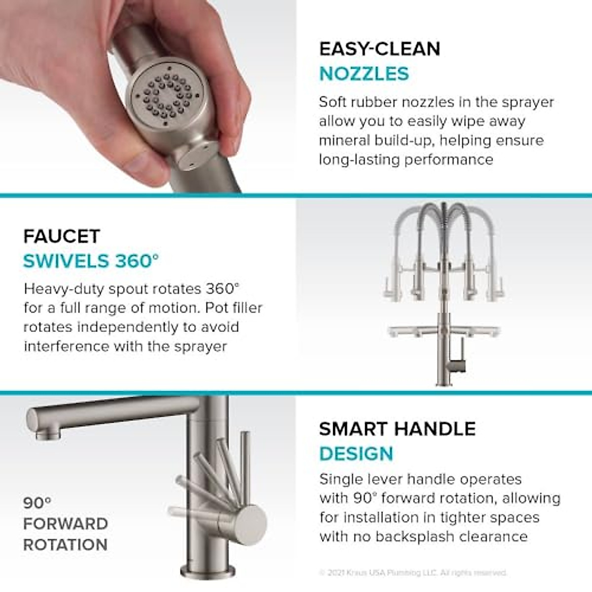 KRAUS Artec Pro Commercial Style Pre-Rinse Single Handle Kitchen Faucet with Pot Filler in Matte Black, KPF-1603MB