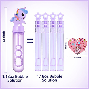 24Pcs Unicorn Bubble Wands,Unicorn Birthday Party Favors,Bubbles for Kids,Outdoor Toys, Goodie Bags Filler, Bubble Blowing Toys,Prize Boxes.(with 24 Gift Cards)