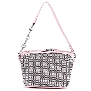 Crystal Rhinestone Crossbody Bags for Women Bling Purse Mini Top Handle Handbag Leather Clutch for Party