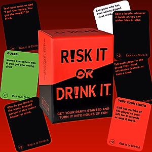 Fun Drinking Game for Parties: 150 Hilarious Dares & Risky Questions for Adults Games Nights - Adult Cards for Party Pregames, College or Bachelorette