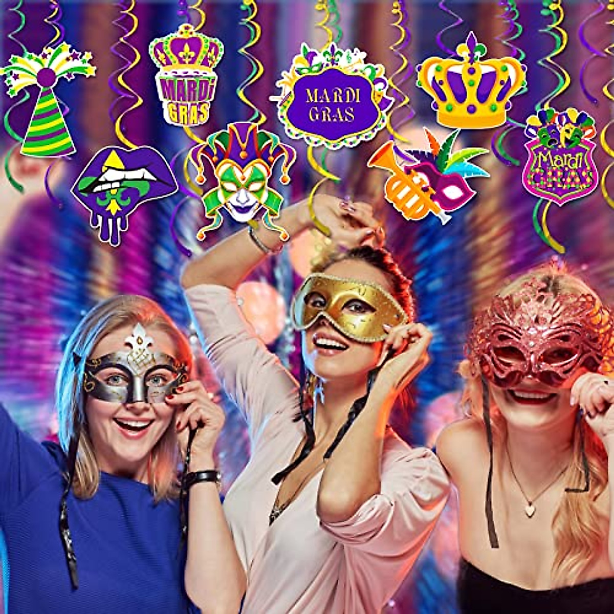 Mardi Gras Decorations Mardi Gras Hanging Swirl Party Decorations Mardi Gras Party Decor Mardi Gras Party Supplies