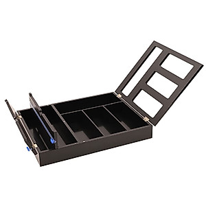 Rejuvv Bamboo 6 IN 1 Foil And Wrap Dispenser With Food Storage Bag Organizer for Kitchen Drawer, Foil And Baggie Organizer, Compatible With Wrap, Foil, Gallon, Quart, Snack Bags (Black)