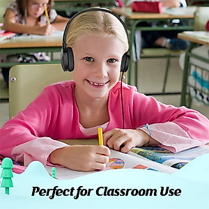 Hongzan Classroom Headphones Bulk for Kids 5 Pack, Durable Headphones for School Students Children Boys Girls and Adults (Black)
