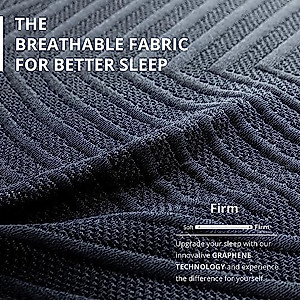 EGOHOME 14 inch Firm King Mattress, Memory Foam Mattress with Cooling Cover, Bed in a Box, CertiPUR-US Certified, Breathable and Supportive, Made in USA, 76”x80”x14” Black