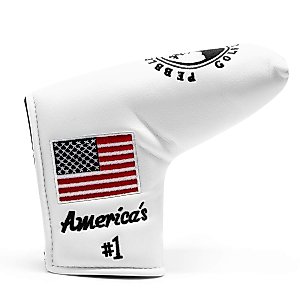 Golf Blade Putter Head Cover White/Navy Blue/Red Golf Putter Headcover Magnetic Closure for fits for Scotty Cameron Newport, Odyssey, Taylormade mytp putters (white)