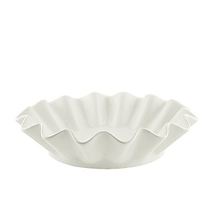 10 Strawberry Street Whittier 7.75"/8 Oz Ruffle Round Bowl, Set of 4, White