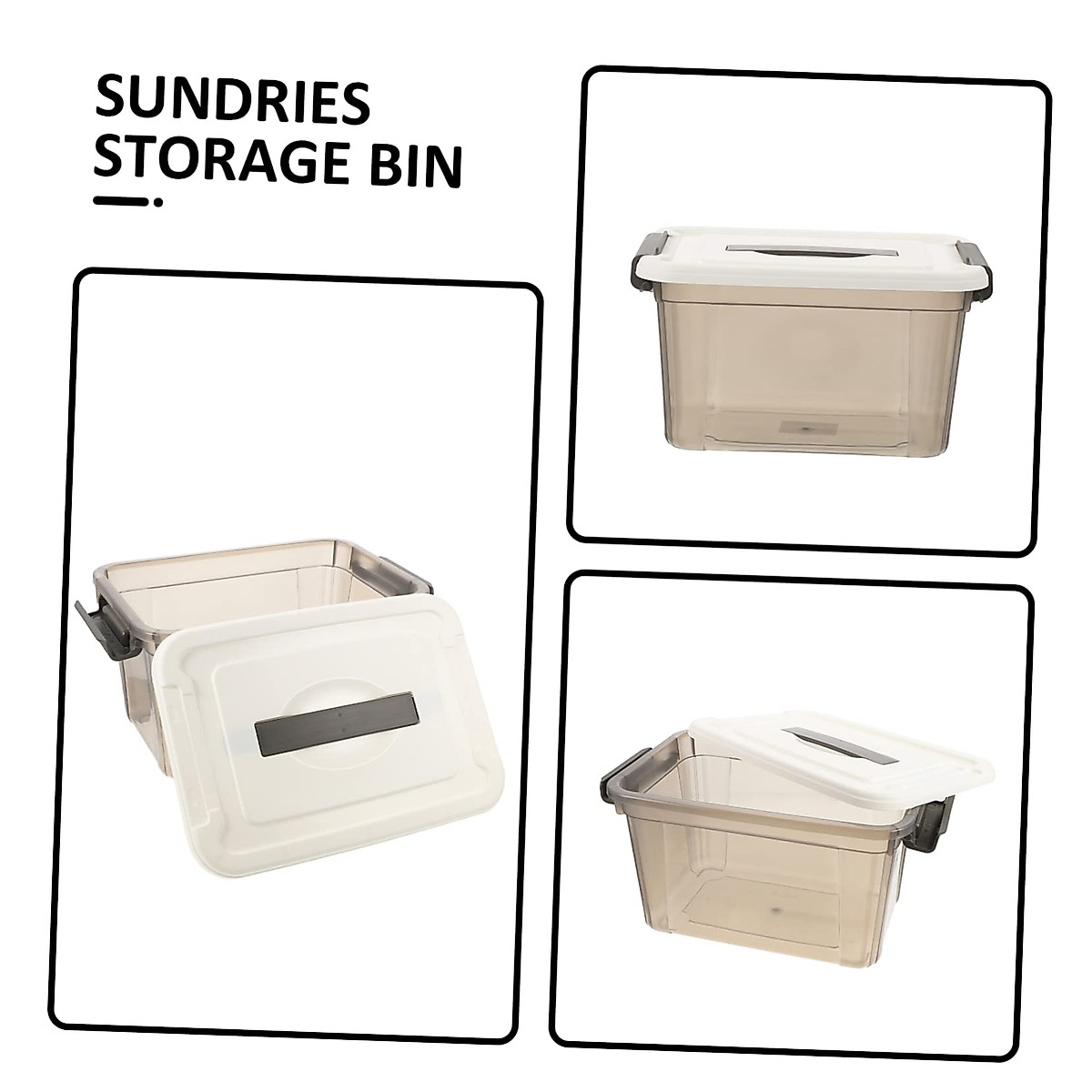 Zerodeko 2pcs Transparent Storage Box Clear Hamper Bin Clear Storage Bins Clothes Storage Organizer Storage Containers with Lids Plastic Book Storage Office Household Storage Basket Pp
