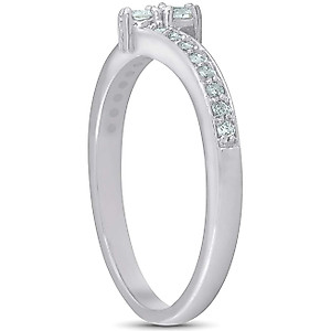 1/4 Ct Two Stone Diamond Engagement Forever Us Ring White Gold Anniversary Band - Size 9