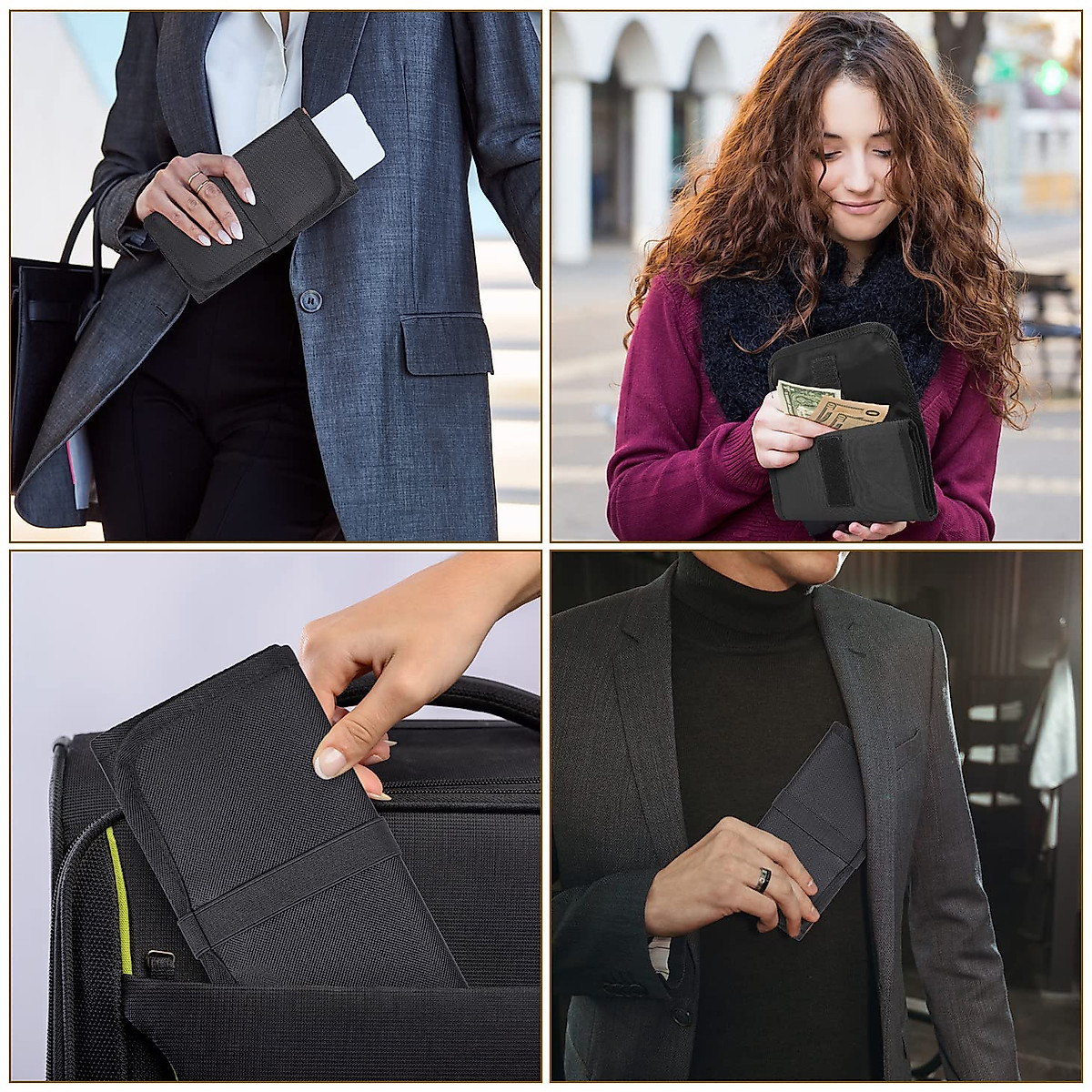 Money Wallet, Money Organizer for Cash with 10 Zippered Pocket, Large Capacity Money Pouch, Money Bag, Unisex Budget Wallet,Cash Bag with 60 Sticker Labels, Money Holder for Budgeting,Receipt and Tips