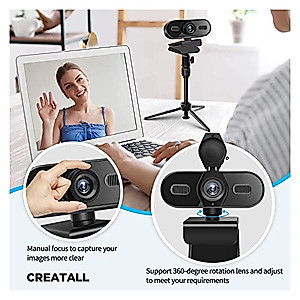 ZAUNCO Webcam 1080P Webcam, HD Webcam with Microphone USB Camera Autofocus Plug and Play Suitable for Video Conferencing Gaming Webcam