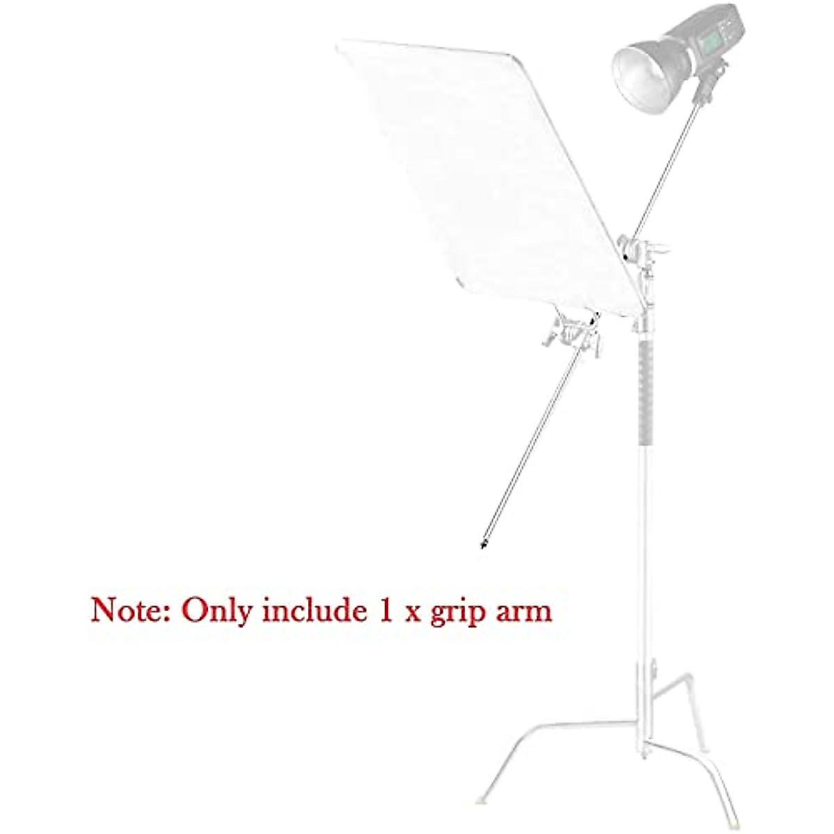 Soonpho 50 inch Extension Grip Crossbar Arm for Heavy Duty C Stand,Solid Boom Pole with 1/4 & 3/8 Thread for Softbox,Reflector,Umbrella,Flags, Diffusion and Other Studio Video Photography Equipment