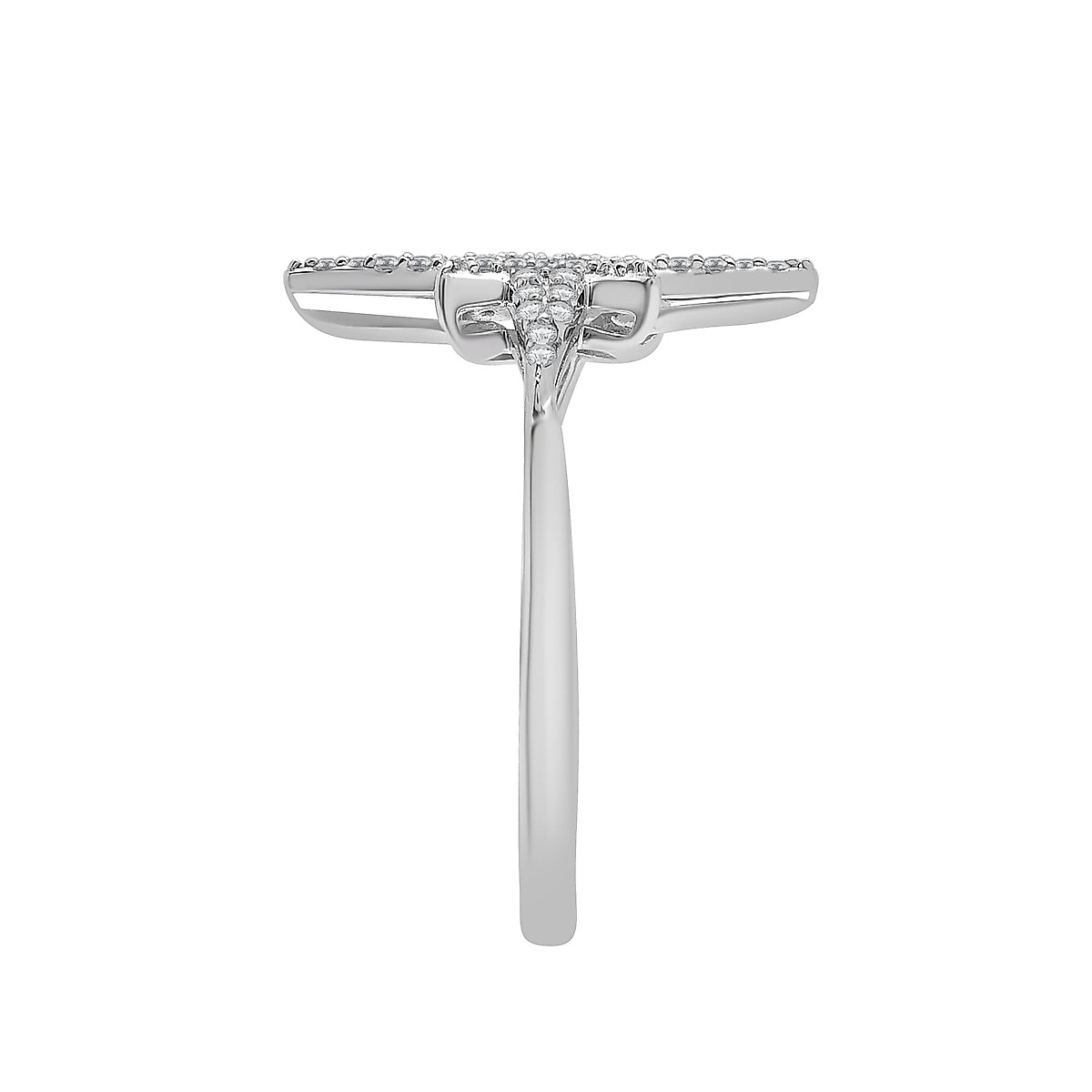 Timeless Love 1/4 CT Diamond Starburst Ring Set in Polished Sterling Silver, Star Shaped 0.92"x0.70" Ring, Dainty Jewelry for Women, Women’s Fashion Rings, Diamond Luxury Rings for Women, Size 8