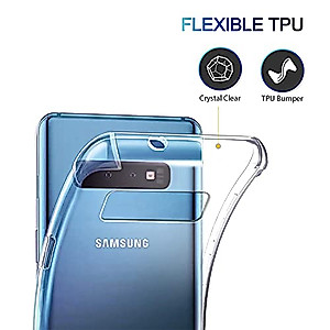 Galaxy S10 Case Ultra Crystal Clear Shockproof Bumper Protective Case for Samsung Galaxy S10 Transparent TPU Slim Fit Flexible Cell Phone Back Covers for Men Women Boys Girls Rubber Silicone Gel Soft