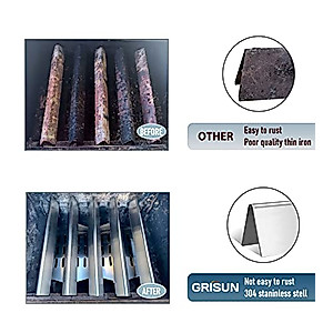 GRISUN 17.5 inch Heavy Duty 7620 Flavorizer Bars - Fits for Weber Genesis E-310, E-330, 304 Stainless Steel Heat Plates Deflectors for Genesis E320 S310 S320 S330 with Front Control Knobs Gas Grill