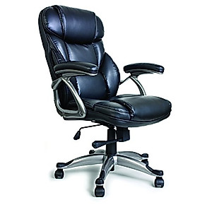 STAPLES 923523 Osgood Bonded Leather High-Back Manager's Chair Black