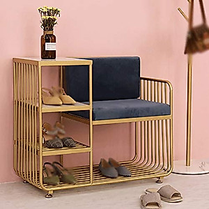 TAZSJG Creative Shoe Bench with 4 Layer Shoe Rack Backrest Chairs Combination Seatable Shoe Cabinet Storage Stool